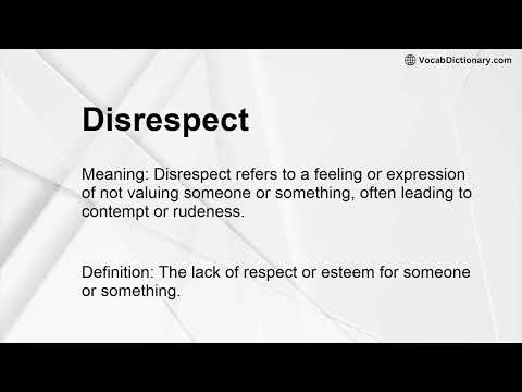 Disrespect Meaning
