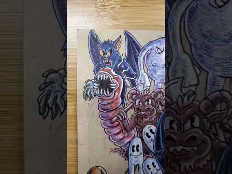 Batsquatch - Drawing Cryptids as Vintage Cartoons #shorts #Cryptids #Batsquatch #art #Drawing
