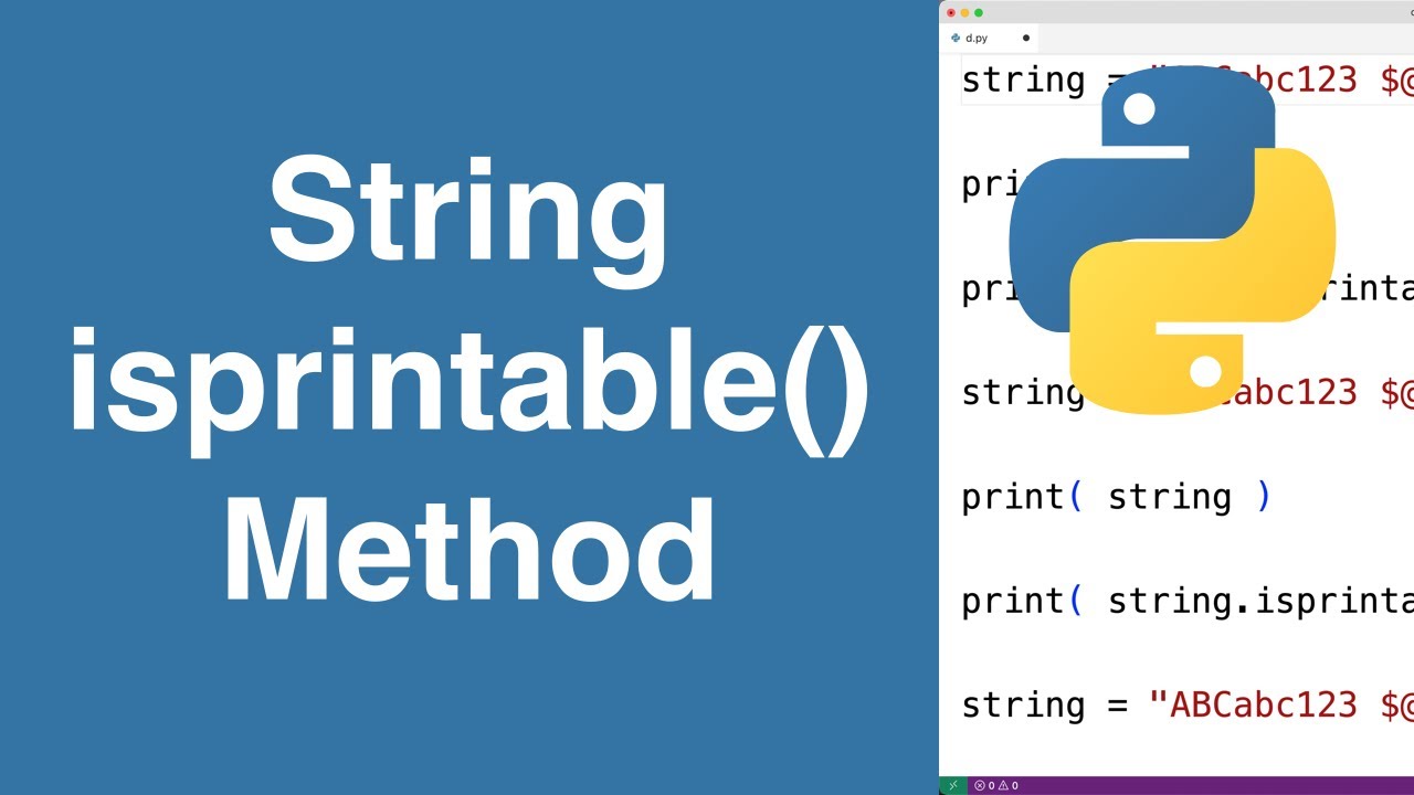 String isprintable() Method | Python Tutorial