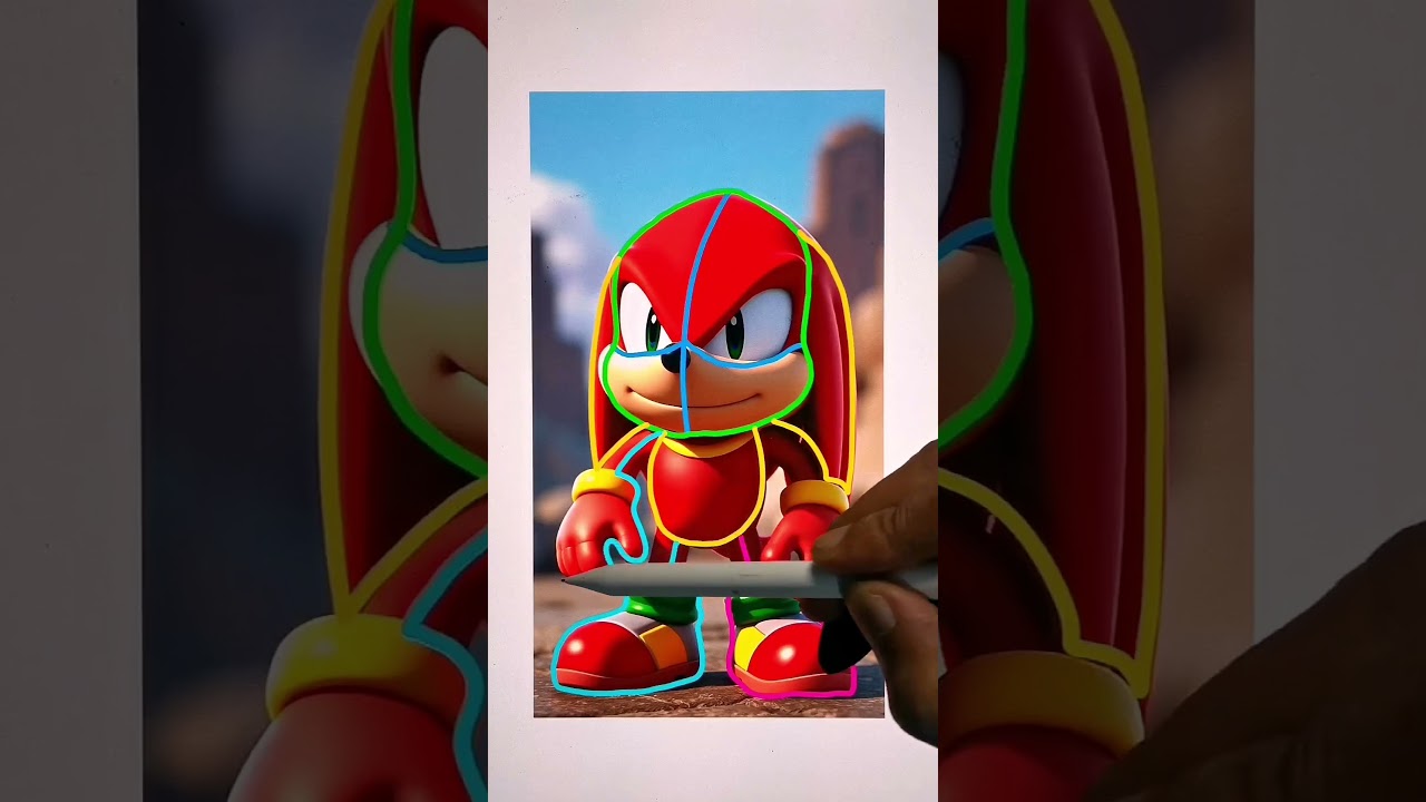 drawing knuckles kid #shorts #drawing #sonic #art #Knuckles