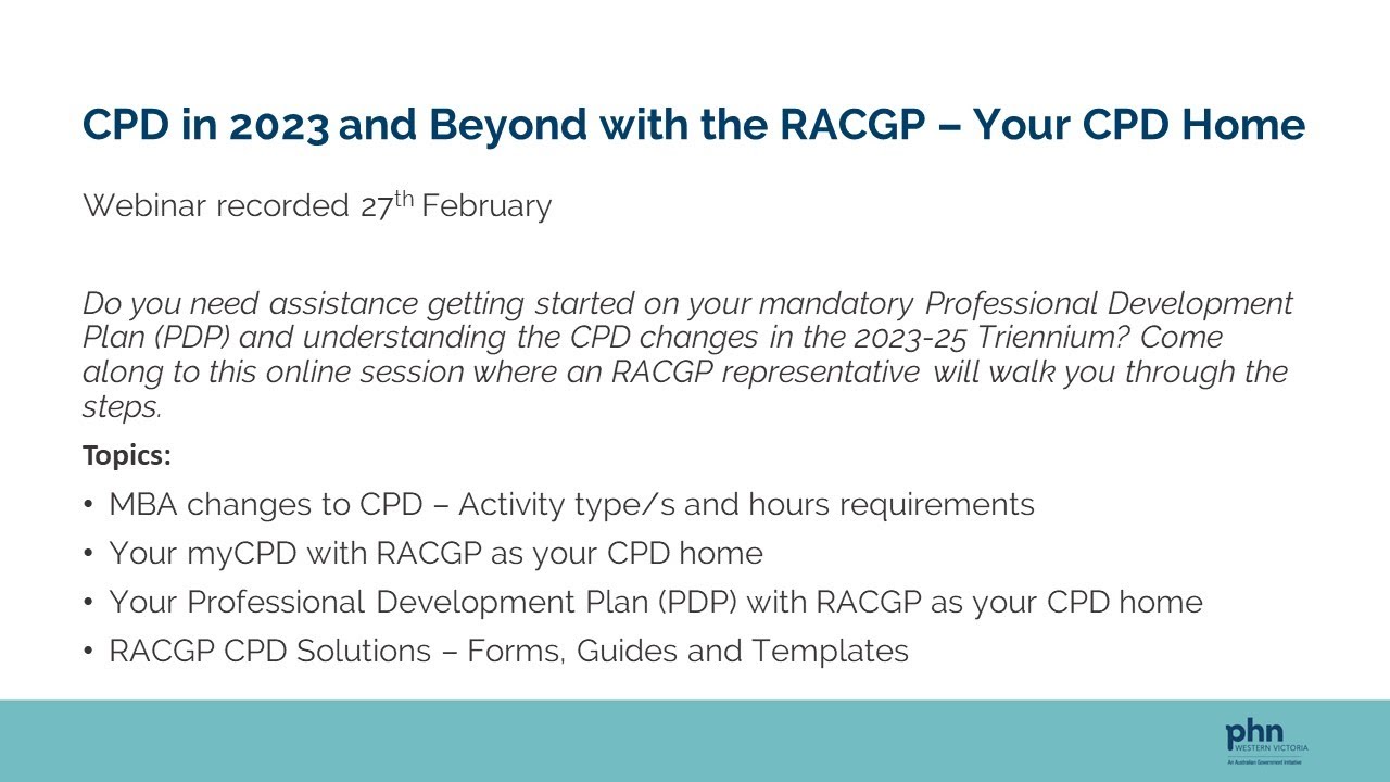 CPD in 2023 and Beyond with the RACGP – Your CPD Home