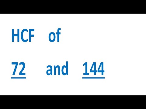 HCF of 72 and 144