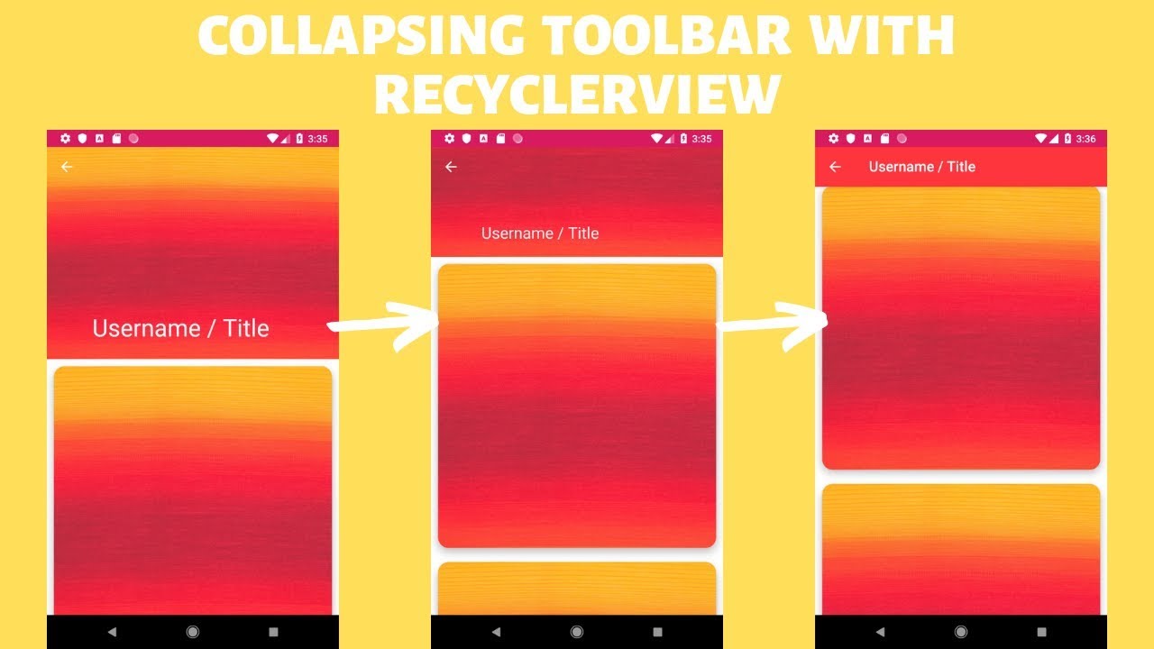Collapsing Toolbar With RecyclerView - Android Studio (Java)