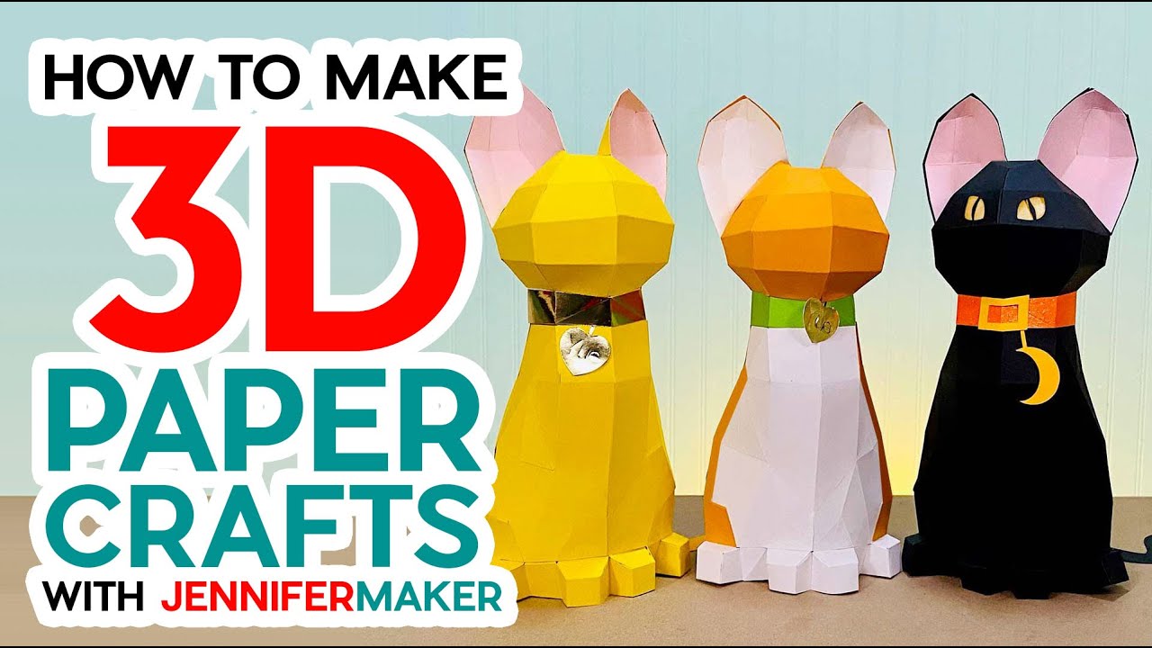 How to Assemble 3D Paper Crafts | Beginner Friendly | DIY Halloween Black Cat!