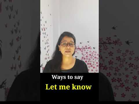 Ways to say LET ME KNOW | Daily Use English Sentences | English Speaking Practice 📚 | #shorts