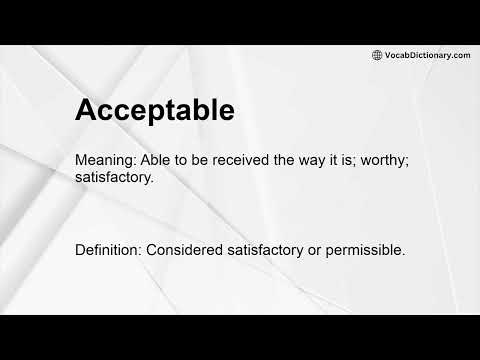 Acceptable Meaning