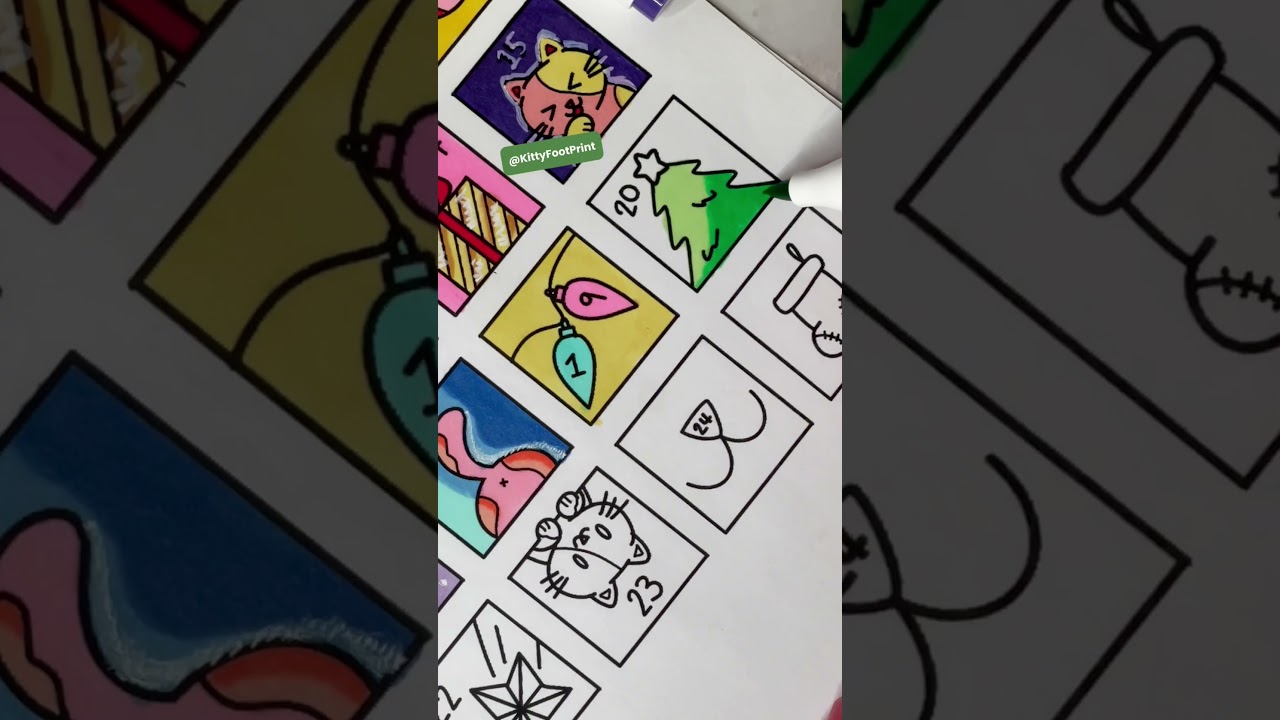 🎨 Coloring a Christmas Tree on the Calendar! 🎄✨