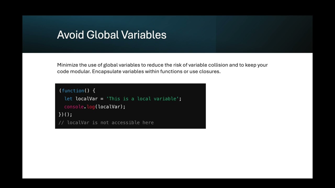 JavaScript Tip: Avoid Global Variables
