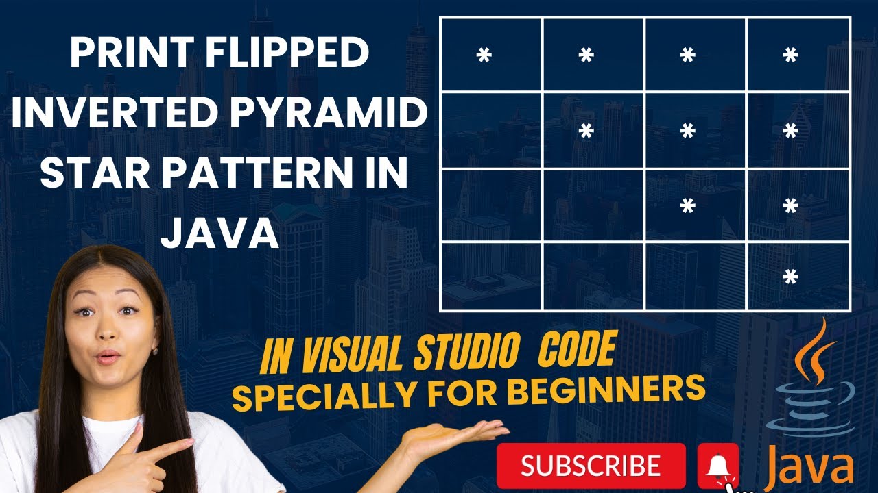 5. How to Print Flipped Inverted Pyramid Star Pattern in Java in Visual Studio Code