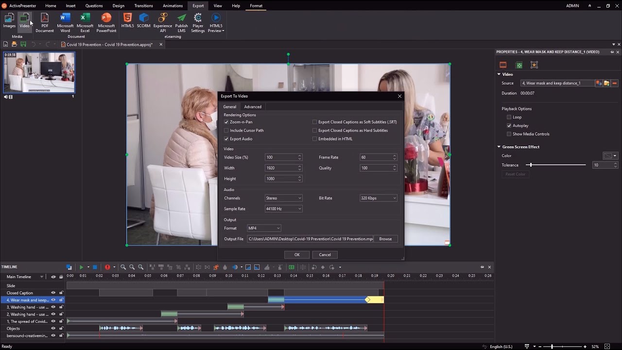 How to adjust speed for Audio Video into Active ActivePresenter_v8.5.7 ...