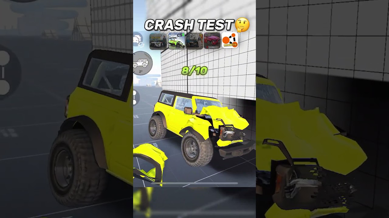 Top 5 Mobile Games CRASH-TEST😱 #crashtest #carparkingmultiplayer #beamngdrive