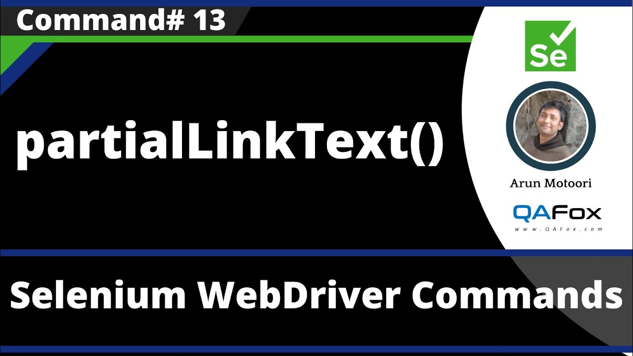 partialLinkText() Command - Selenium WebDriver