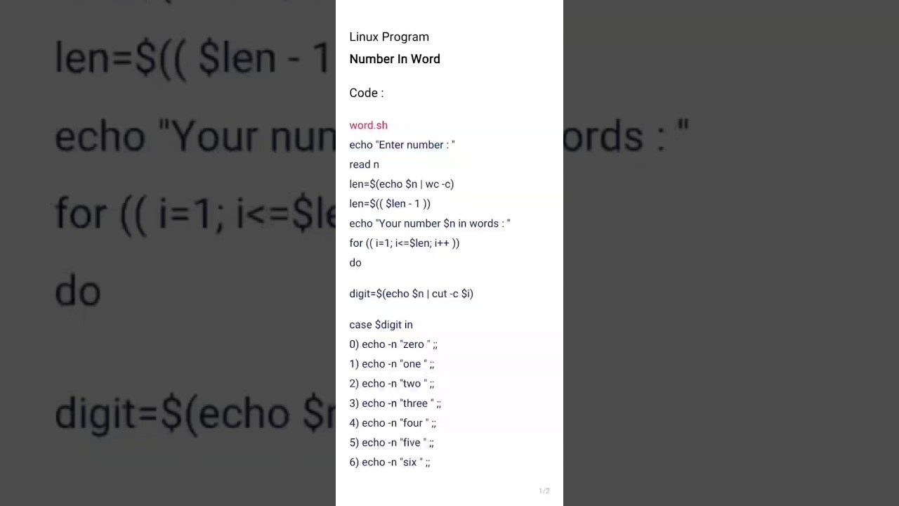 Shell script | Convert numbers into words #shorts #linux