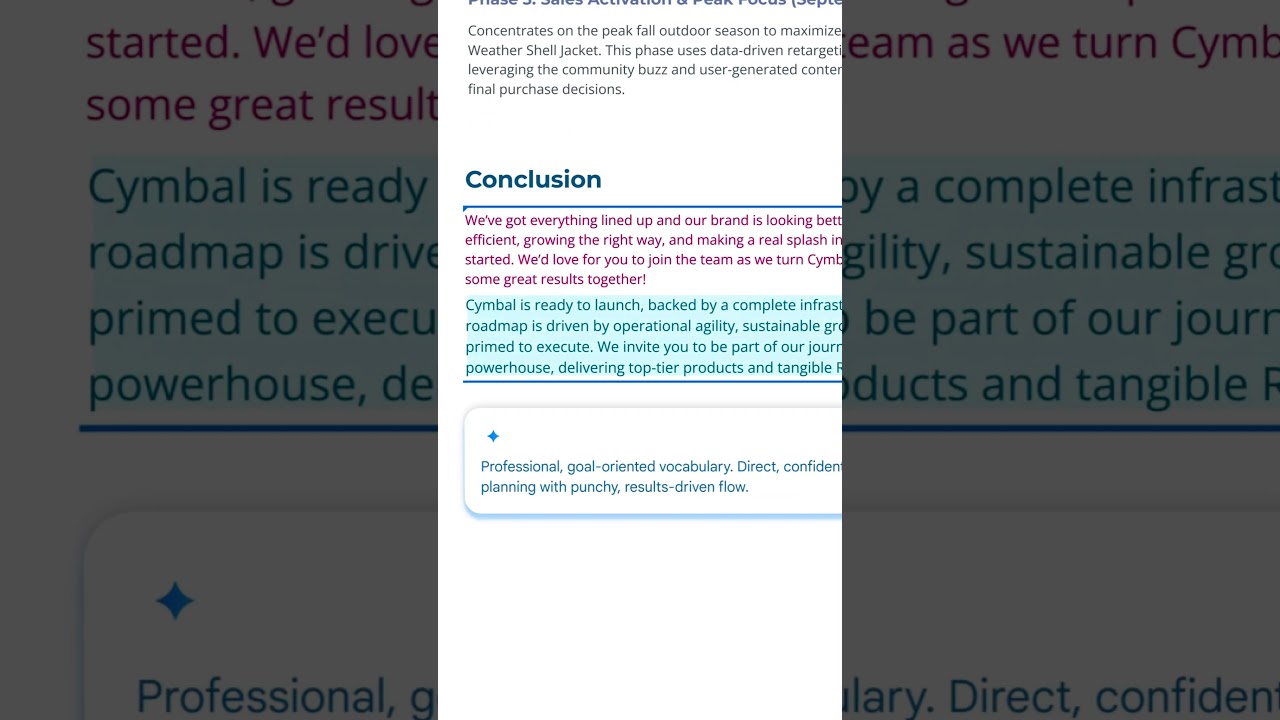 Collaborating with multiple coworkers can lead to messy Docs with inconsistent voices and tones. ✍