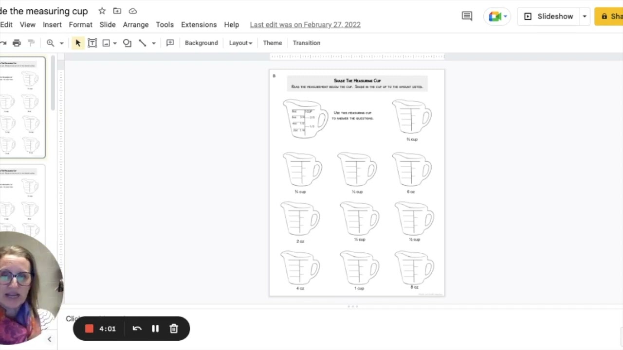 measuring cup printable worksheets