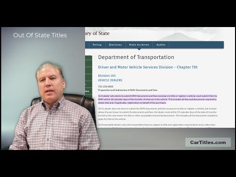 How To Transfer An Out Of State Title