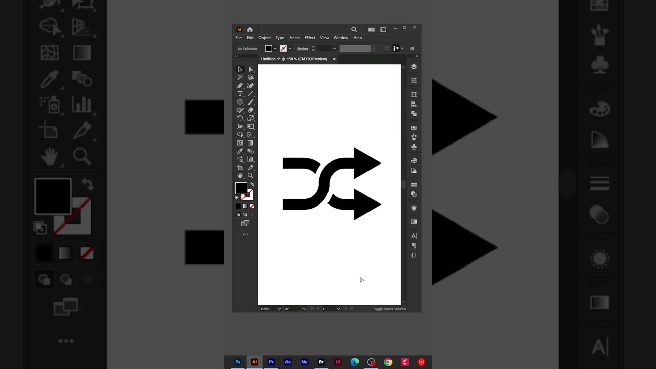 How to Draw Shuffle icon in illustrator