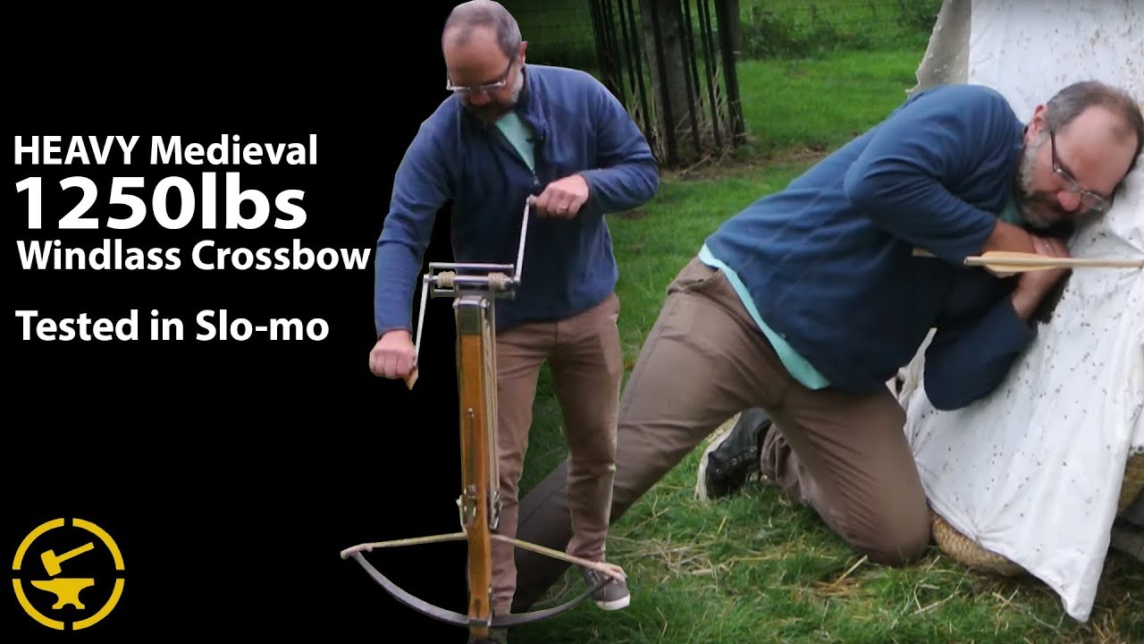 HEAVY Medieval 1250lbs Windlass Crossbow - TESTED in Slo-Mo