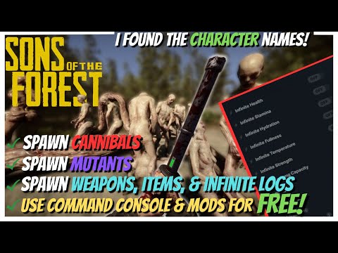 How to SPAWN CANNIBALS & MUTANTS, ITEMS & INFINITE LOGS in Sons of the Forest! COMMAND CONSOLE!