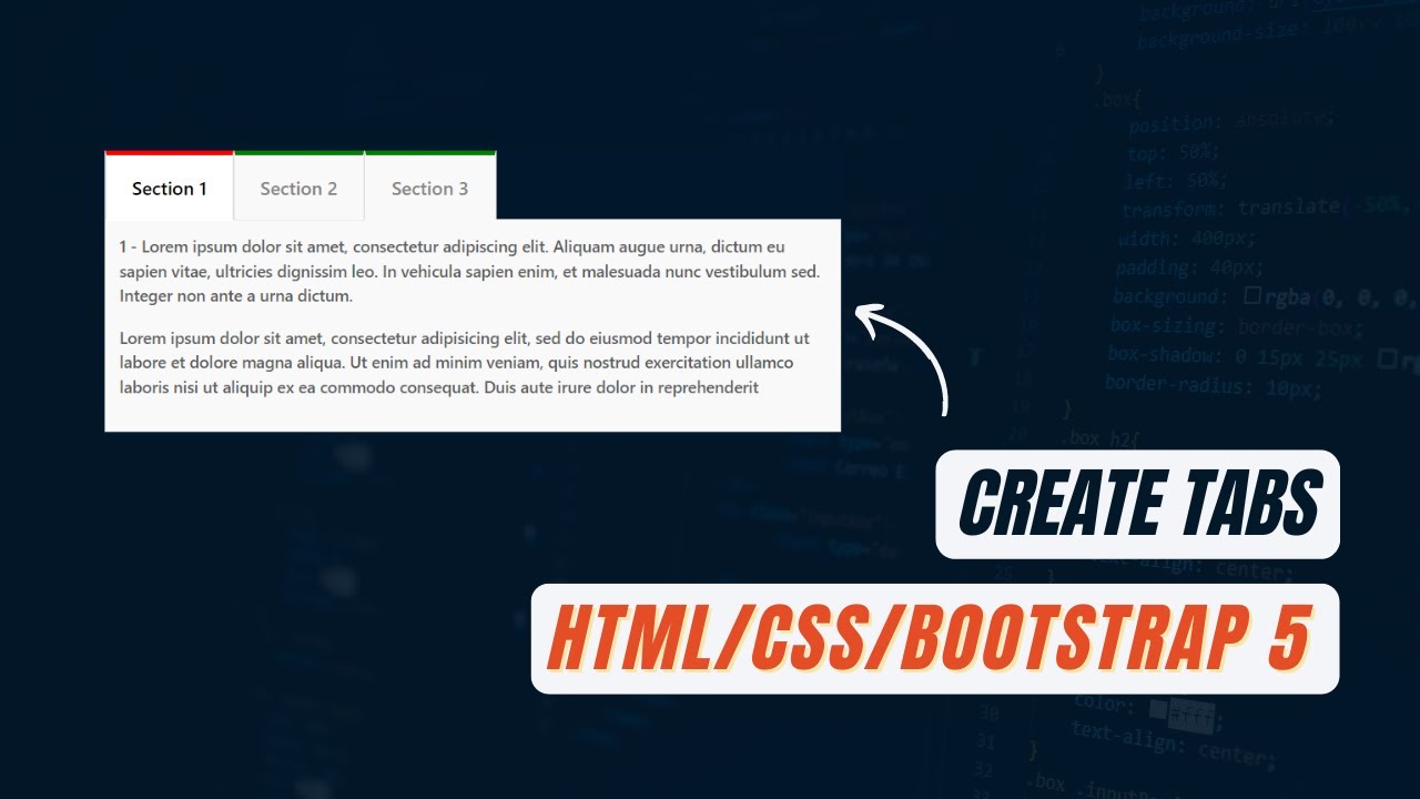 How to Create Tabs using HTML, CSS and Bootstrap 5