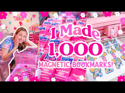I Made 1,000 Magnetic Bookmarks for My Biggest Subscription Box Yet! 🥳 SMALL BUSINESS STUDIO VLOG 🩷