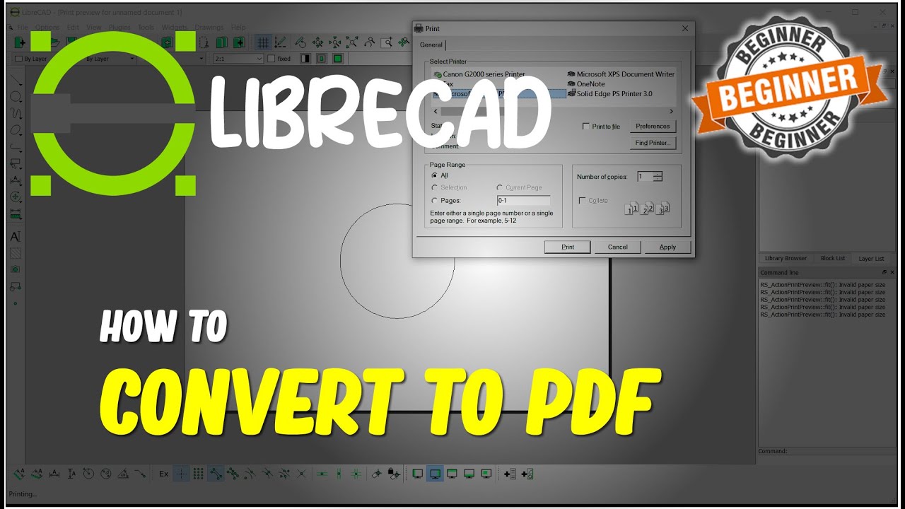 LibreCAD How To Convert To PDF