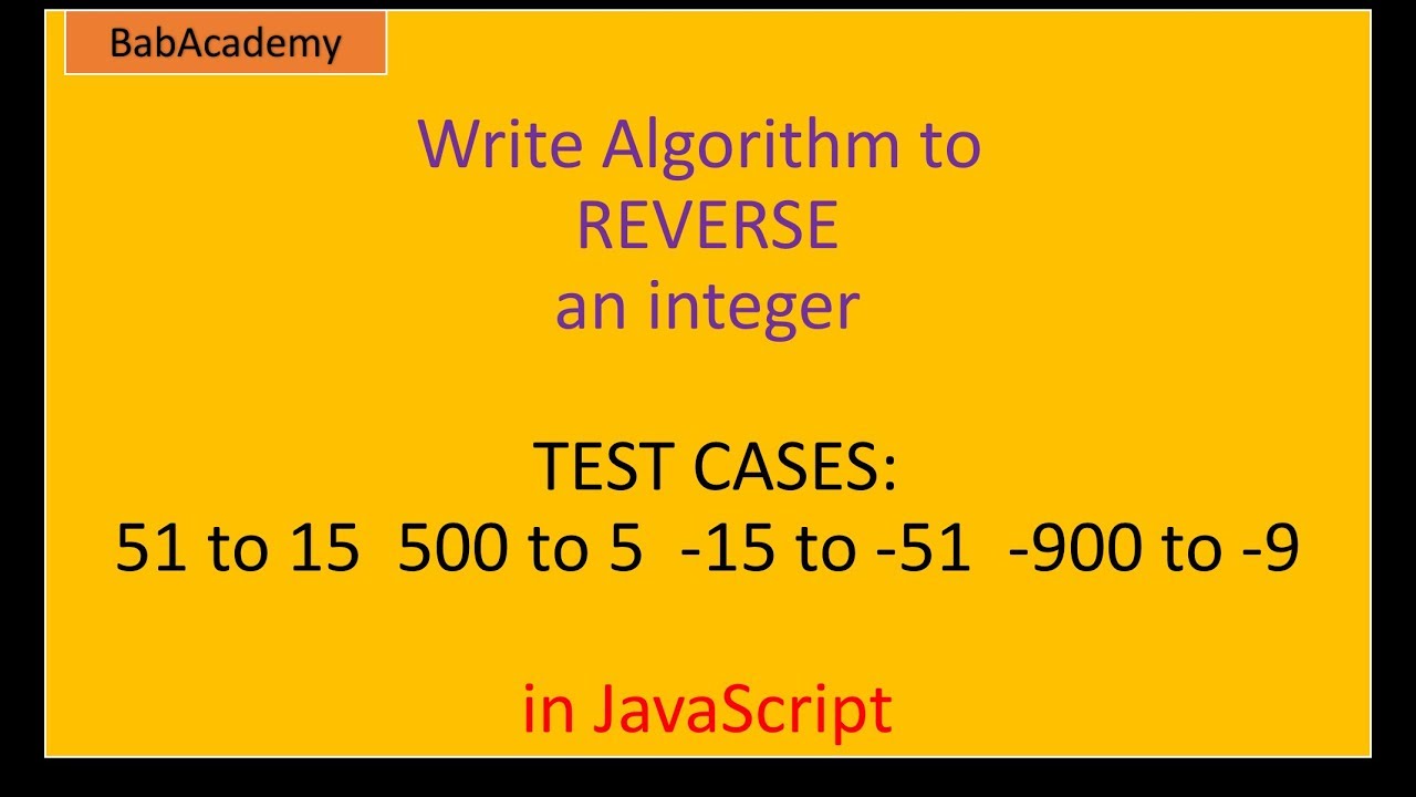Algorithm to reverse an integer
