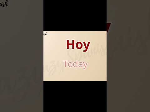 How to say TODAY, TONIGHT AND YESTERDAY in SPANISH #education #english #español #shorts