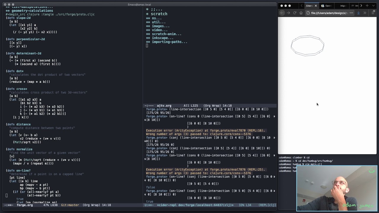 Polygon Intersections - Clojure dev. VOD 66