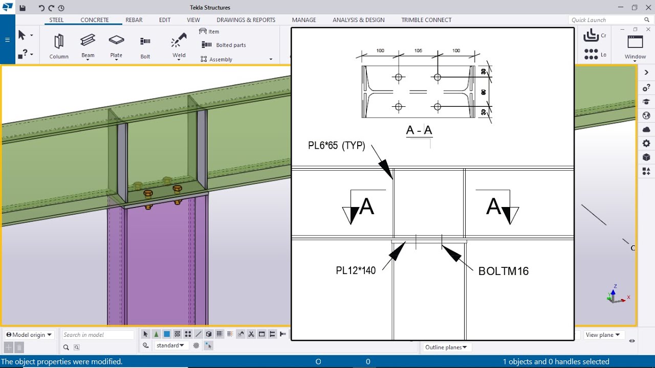 Tekla 2021 Tutorial 15 | Connection with Example