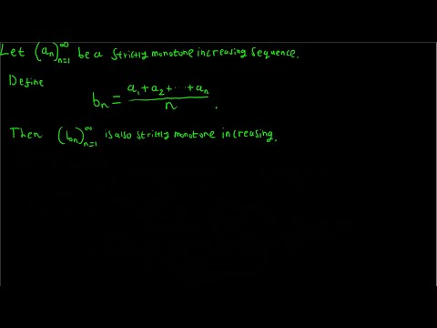 Proof: The mean of a monotone increasing sequence is also monotone increasing.