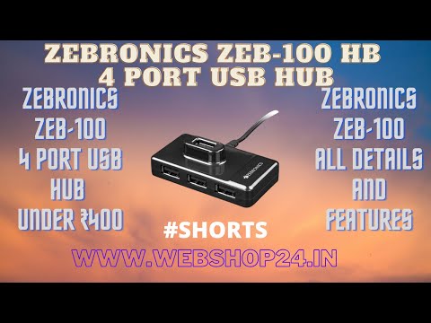 Zebronics Zeb-100 | Best 4 Port USB Hub | USB Hub For Pc/Laptop #shorts #viral #youtubeshorts #trend