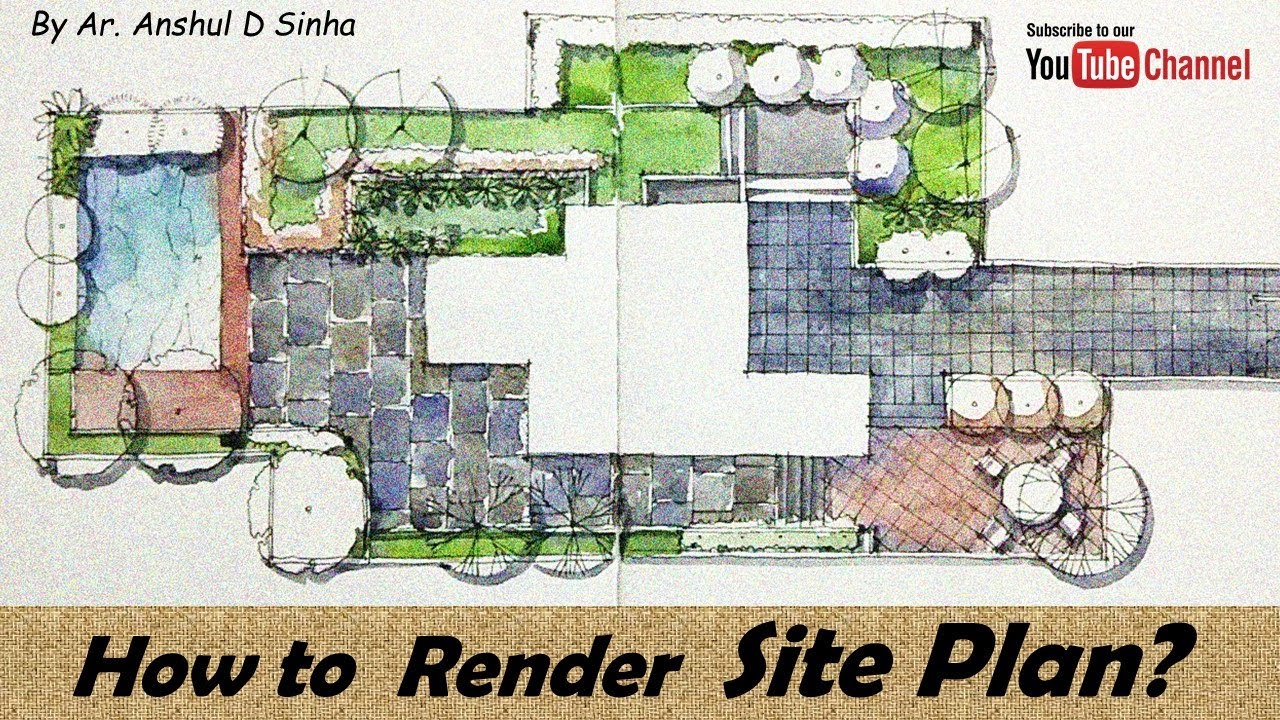 How to Render Site plan in Watercolour