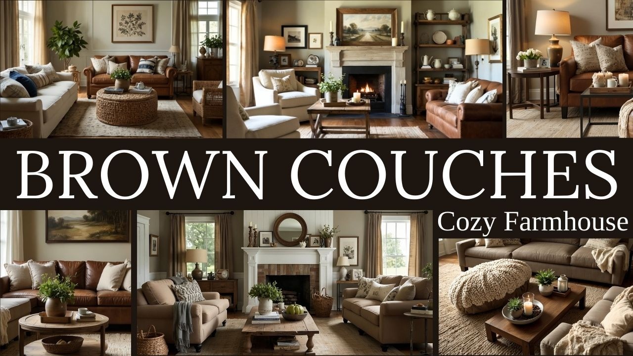 🏡 Cozy Farmhouse Living Room Ideas | Transform Your Space with Brown Couches