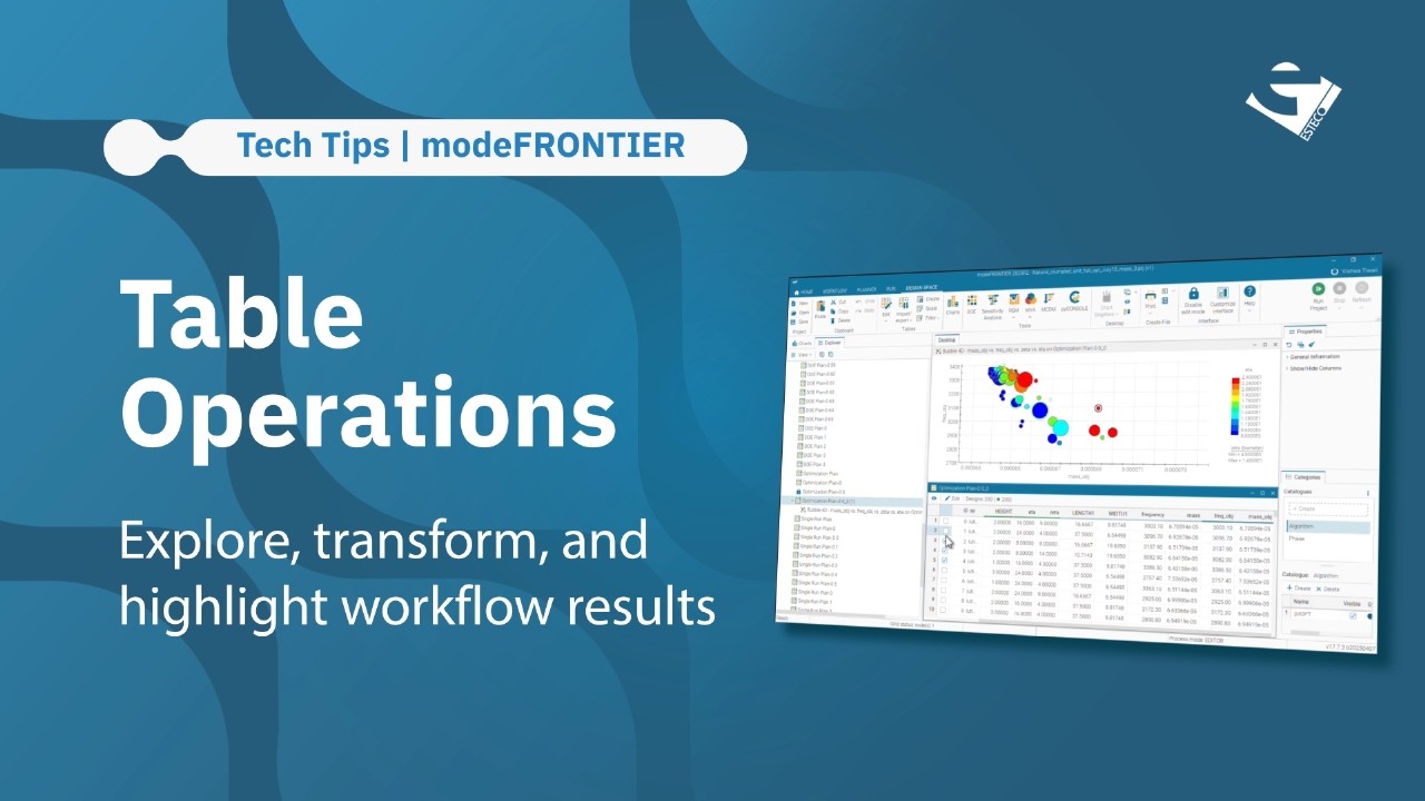 Table Operations | Tech Tips | modeFRONTIER