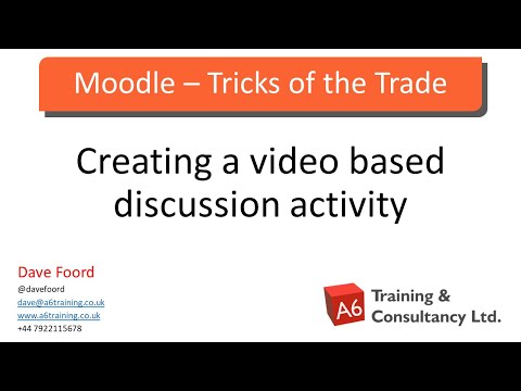 #Moodle Tricks of the Trade – Creating a video based discussion activity – Dave Foord’s Weblog