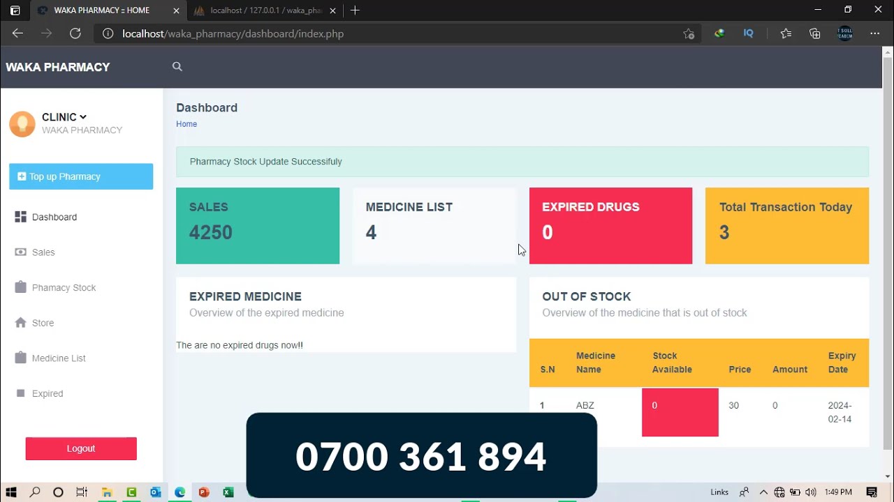 Pharmacy management system  in PHP and MYSQLI || PHP Project || WITH SOURCE CODE