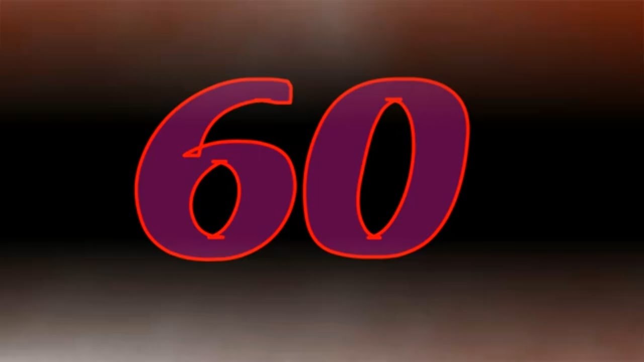 🌟 1 Minute Countdown  🌟 4K Neon Timer - 60 Second Countdown Timer With Sound Effect and Alarm