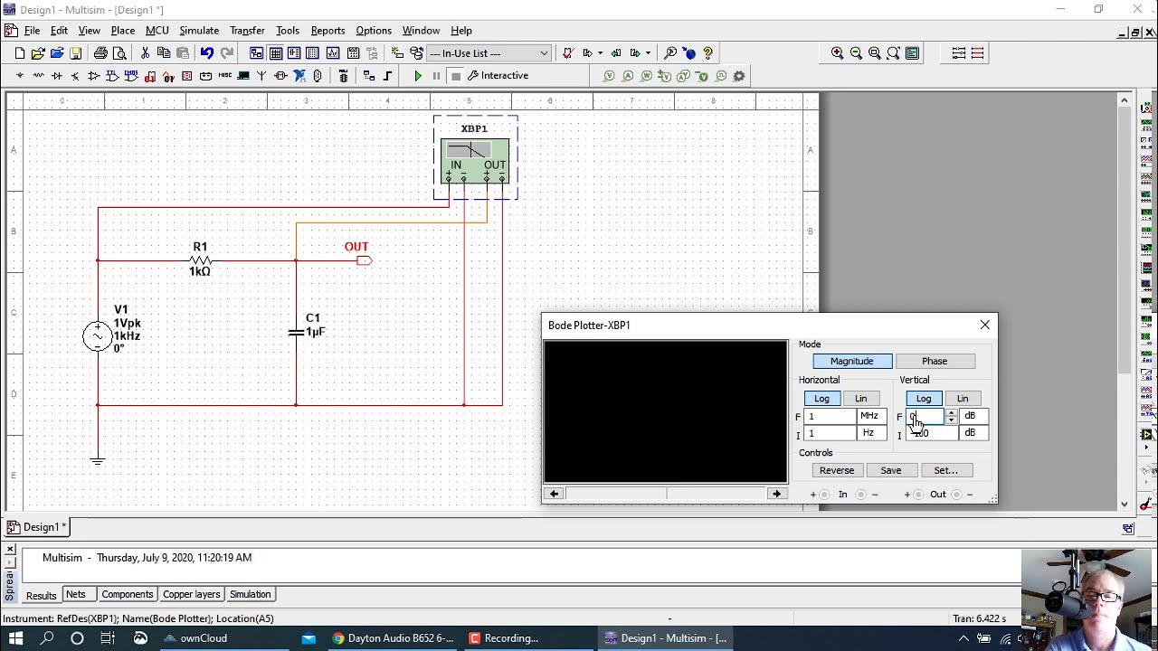 Multisim Basics   Using the Bode Plotter and AC Sweep Analysis