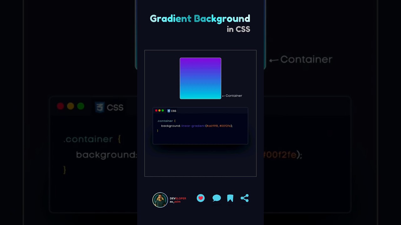 Gradient background using linear gradient in CSS HD video #css #Style #Design #gradient #HTML