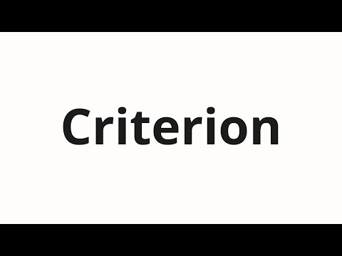 How to pronounce Criterion
