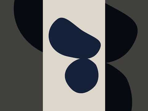 No Sound | Simple Abstract Dark Blue | Beige Framed Art | Print