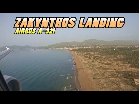 ZAKYNTHOS LANDING - Landing at Zakynthos Airport - Greece (4k)