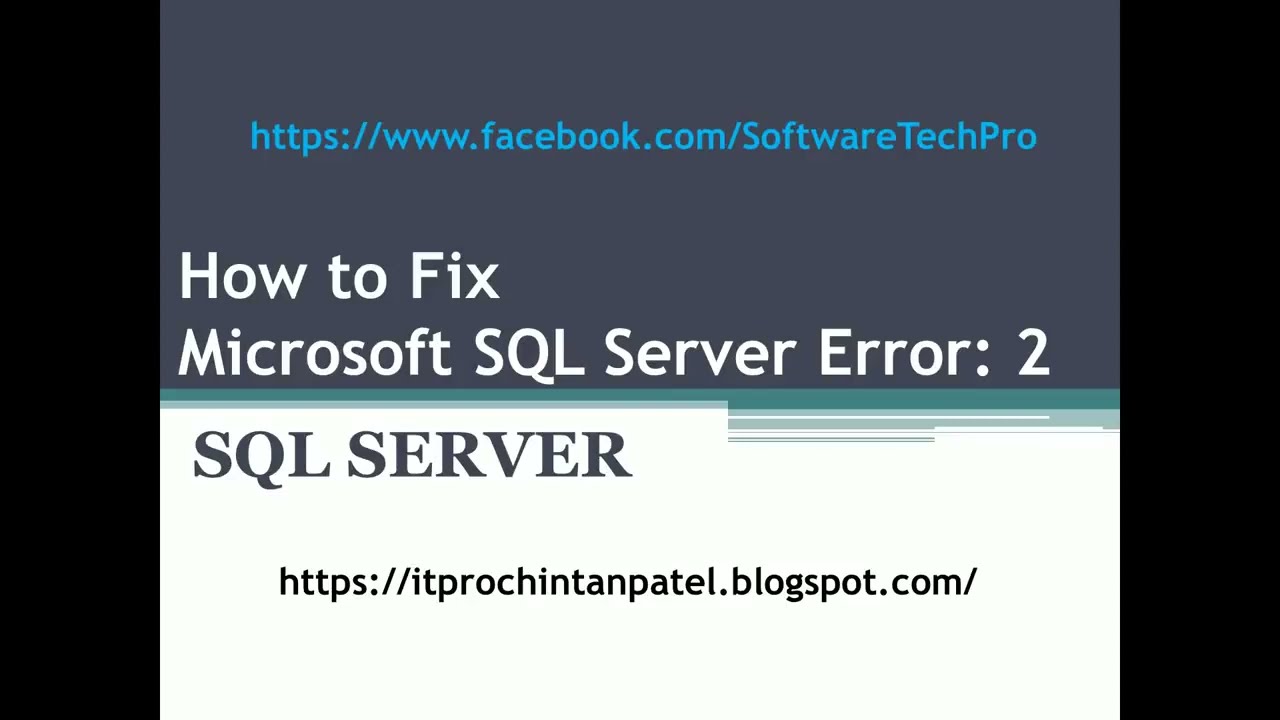 SQL SERVER : How to Solve SQL Server Error : 2  || Fix : Microsoft SQL Server Error - 2 || Error 40