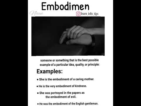 Word of the day: 'Embodiment' with meaning and examples #english #vocabulary #words #ielts #shorts