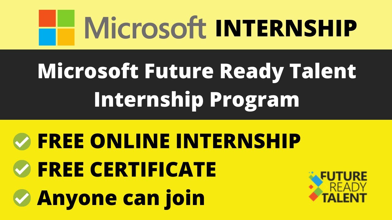 Microsoft Future Ready Talent Internship Program | Microsoft Internship 2021