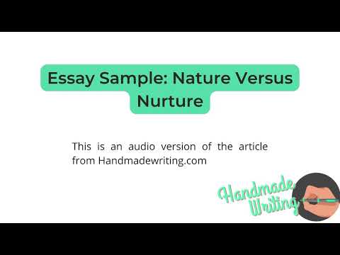 Essay Sample: Nature Versus Nurture