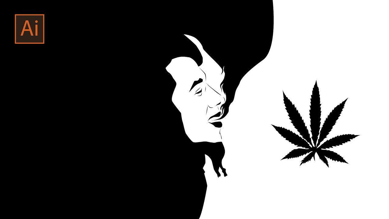 How to Make a Black and White Vector Portrait with Adobe Illustrator - Drawing Bob Marley