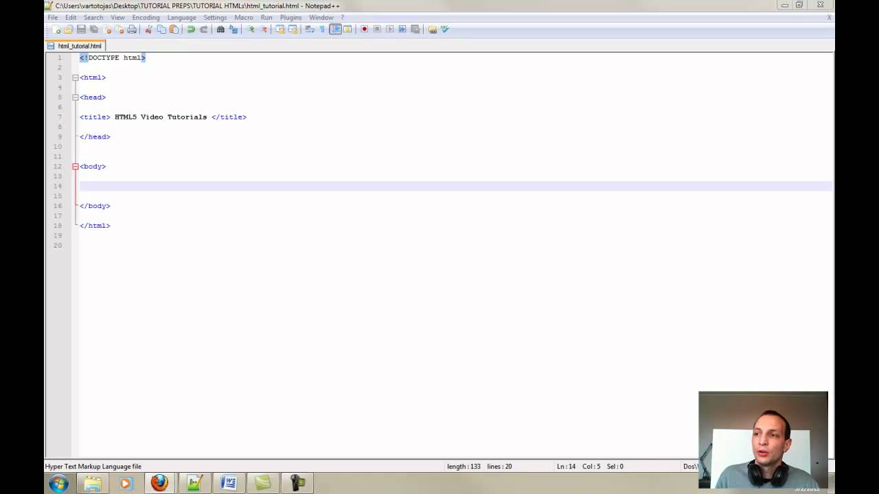 HTML5 Tutorial -  1st lesson. Beginner.