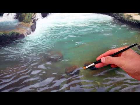 How to paint water - how to paint realistic water reflections, little waves, ripples